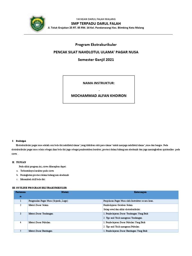 Proker Ekskul Pagar Nusa | PDF