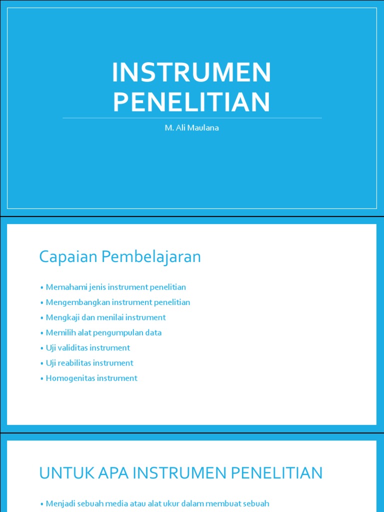Instrumen Penelitian | PDF