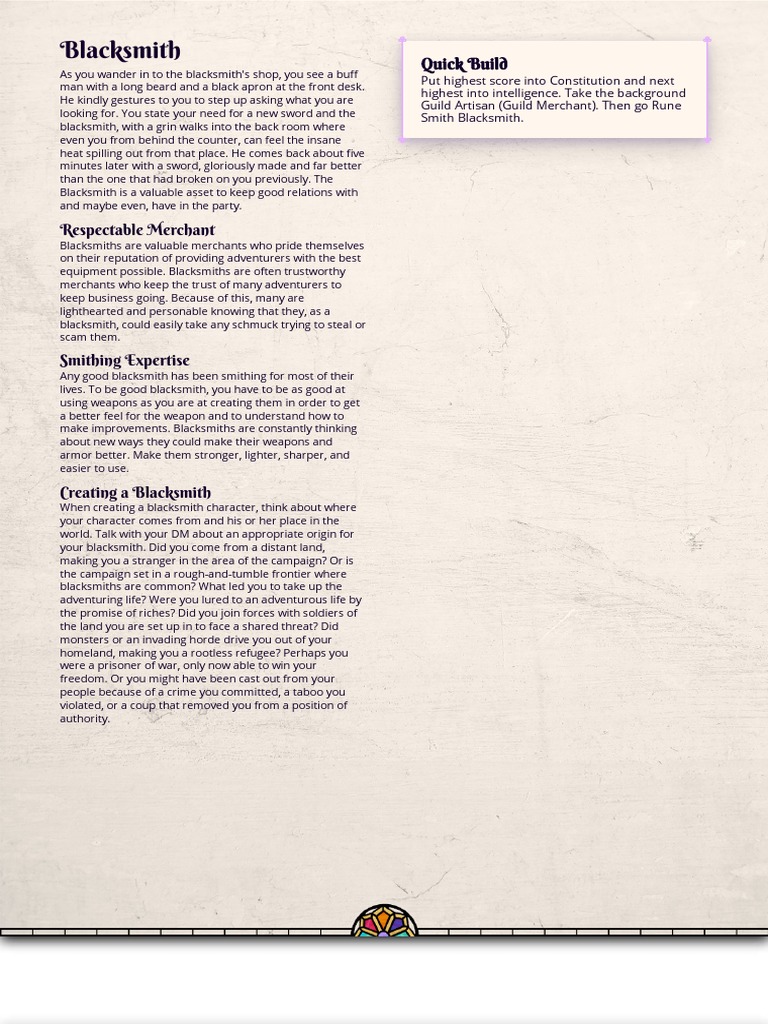 Blacksmith - GM Binder | PDF | Blacksmith | Armour