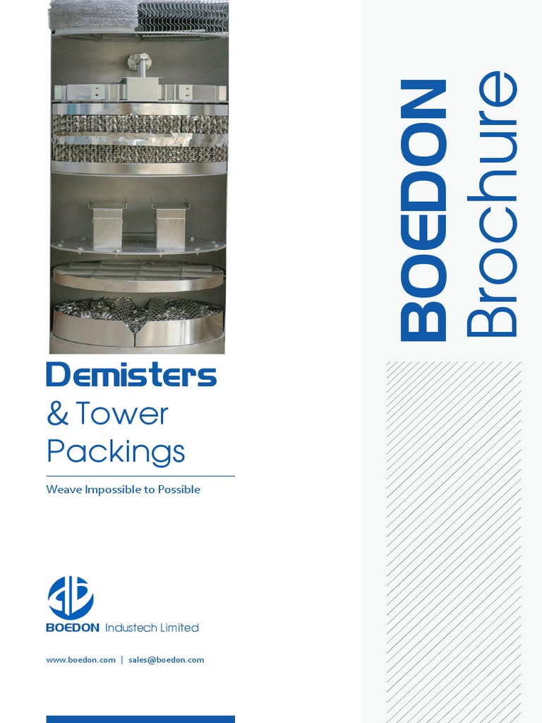 Demisters & Tower Packings Catalogue | PDF | Distillation | Corrosion