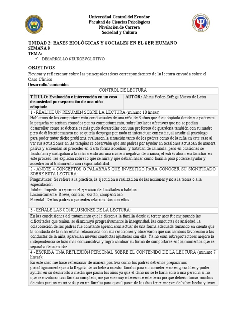 Guia Control de Lectura 2 | PDF