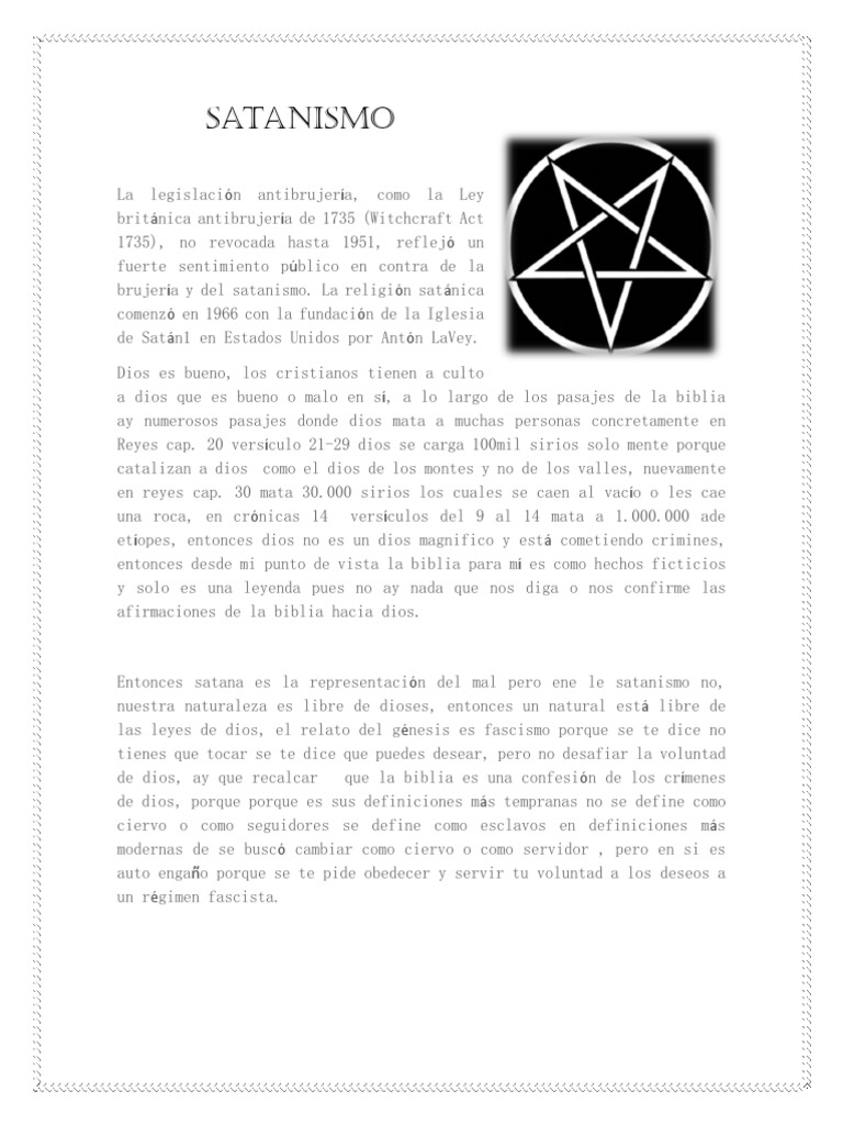 Análisis del Satanismo y la Biblia | PDF | Ciencias sociales