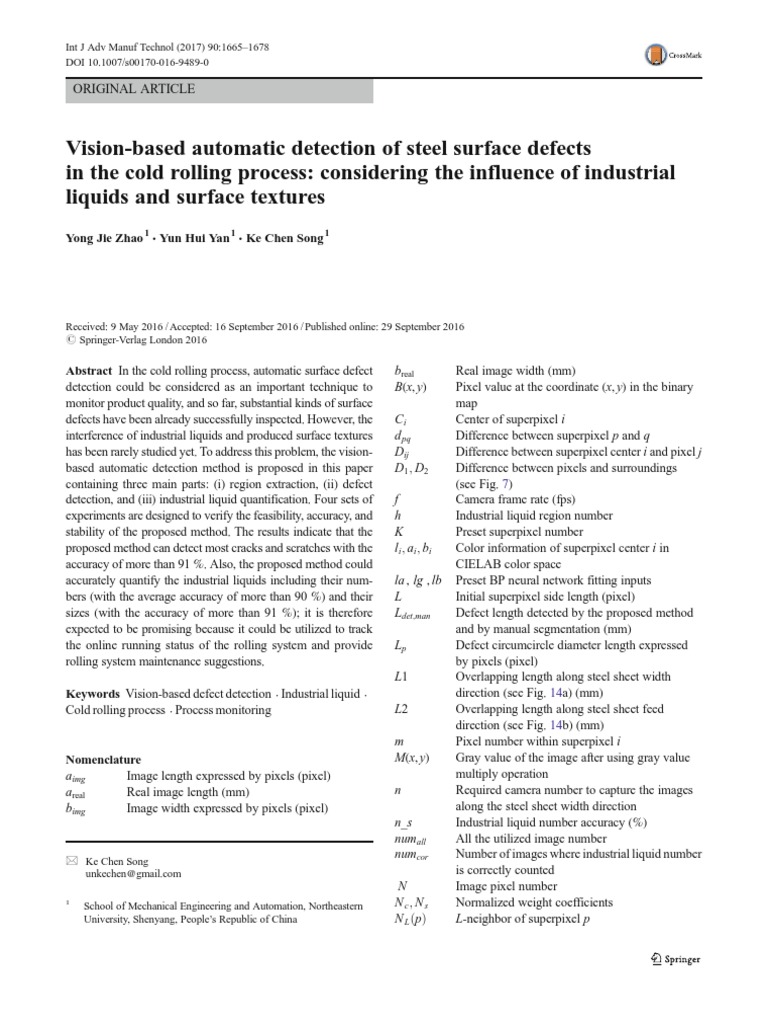 Vision-Based Automatic Detection of Steel Surface Defects | PDF Vision-Based Automatic Detection of Steel Surface Defects | PDF