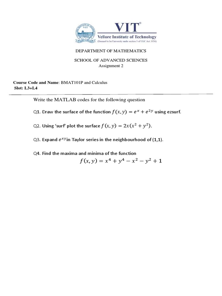 Maths Lab 2 Questions | PDF