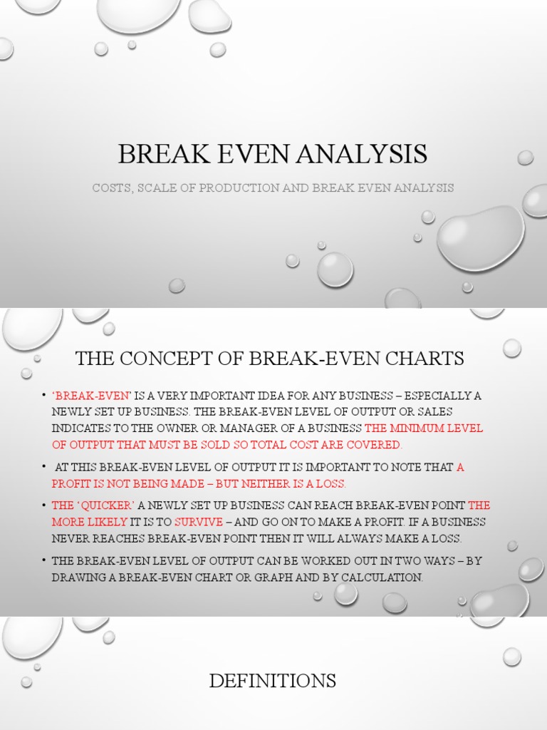 Break Even Analysis | PDF