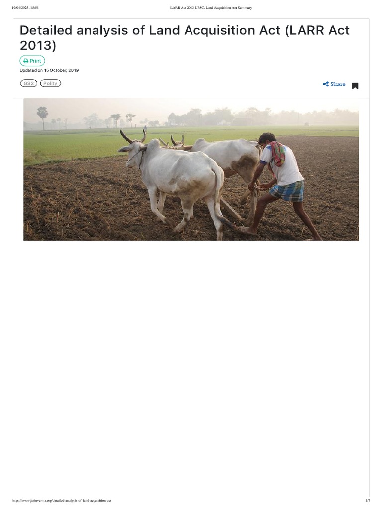 LARR Act 2013 UPSC, Land Acquisition Act Summary | PDF | Justice ...
