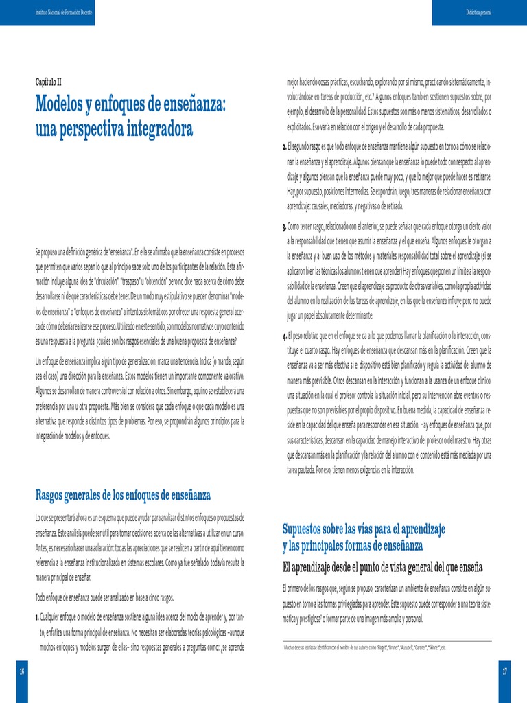Modelos y Enfoques de Enseñanza | PDF