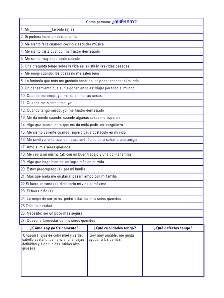2 Cuestionario Quién Soy | PDF