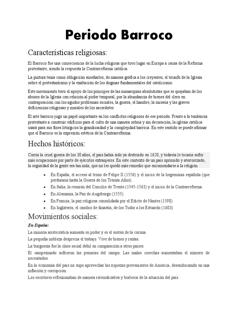 Barroco y Neoclasicismo | PDF | Barroco | Contrarreforma