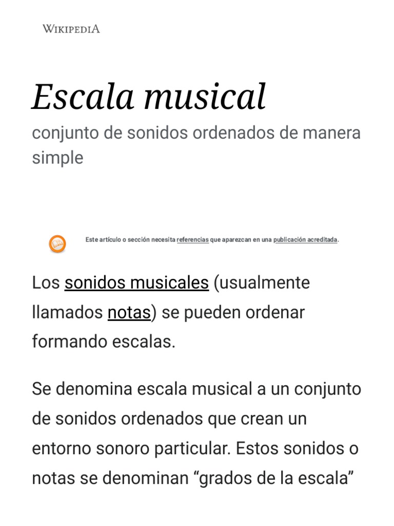 Escala Musical - Wikipedia, La Enciclopedia Libre | PDF