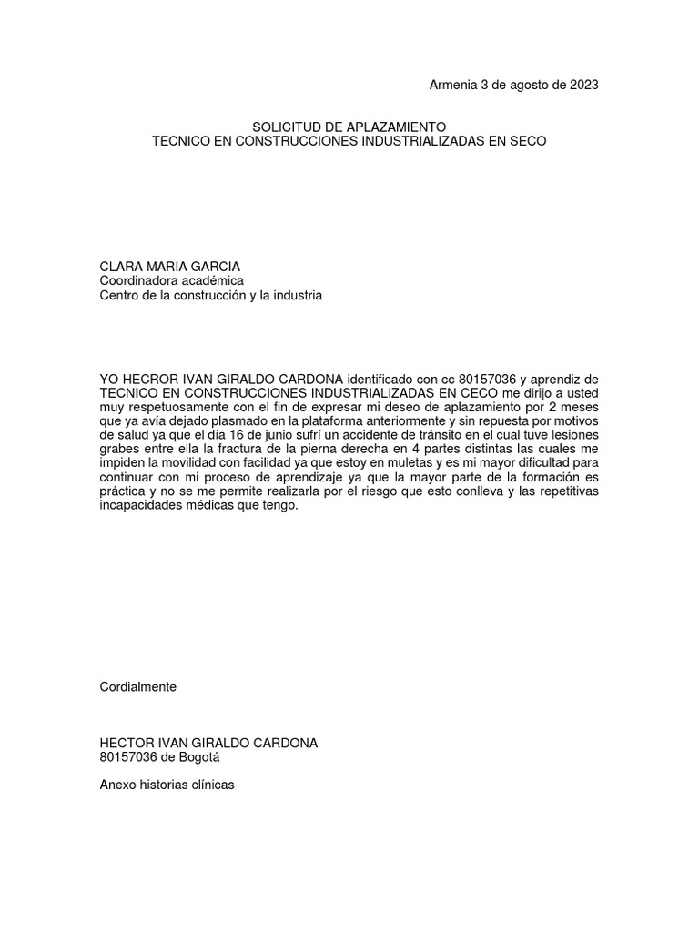 Carta para Sena | PDF