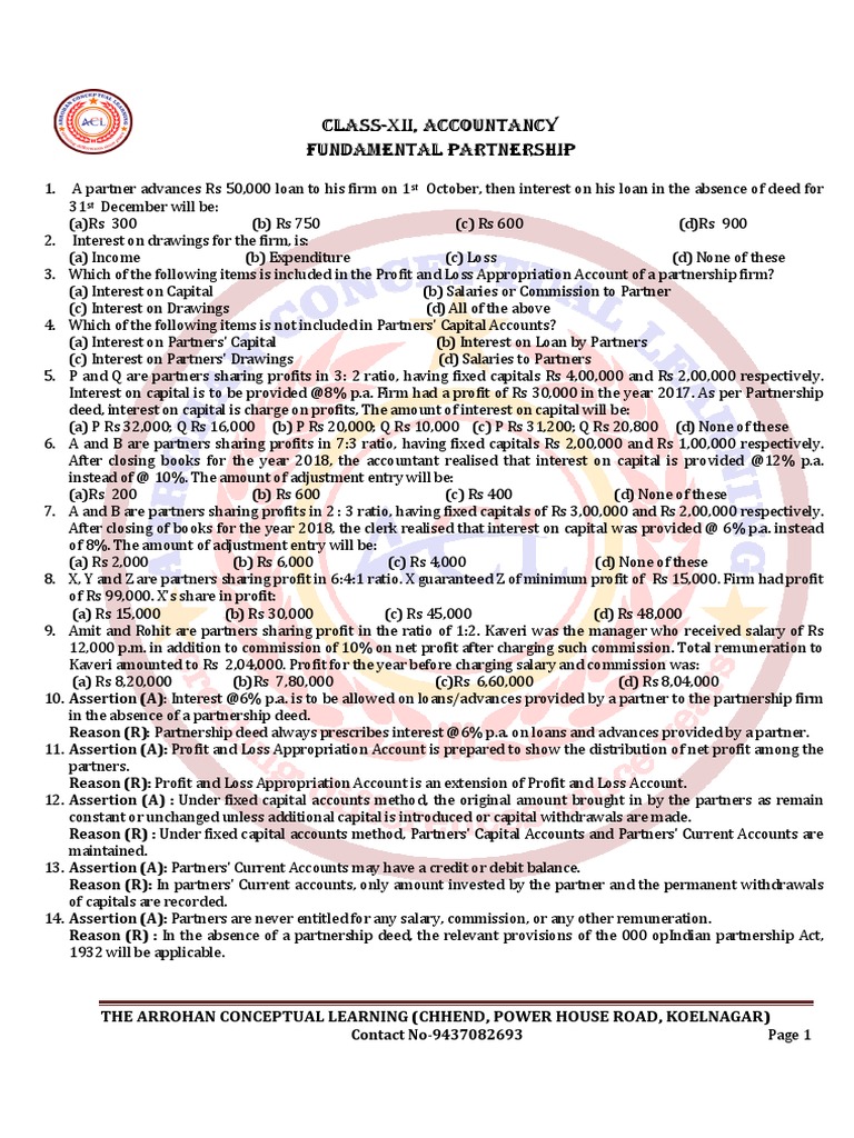 Partnership Fundamental 12 (2023) | PDF | Partnership | Interest