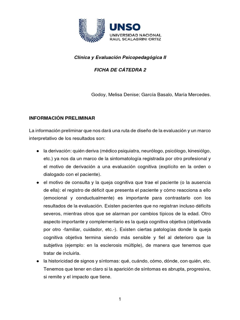 Cep - Tepd Ii Ficha de Cátedra 2 | PDF | Escala de inteligencia para adultos de Wechsler | Medicina
