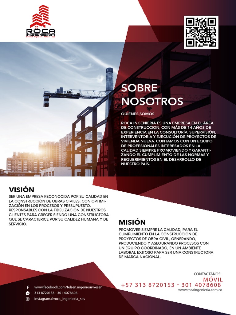 Brochure Roca Ing Sas | PDF | Ingeniero civil | Economias