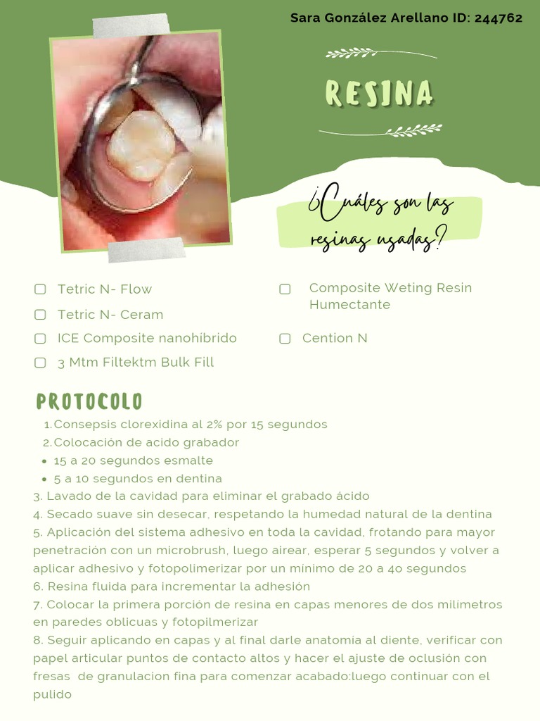 Protocolo Colocación de Resina | PDF