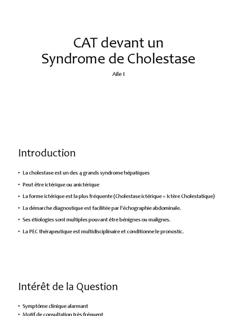 CAT Syndrome de Cholestase Aile I | PDF