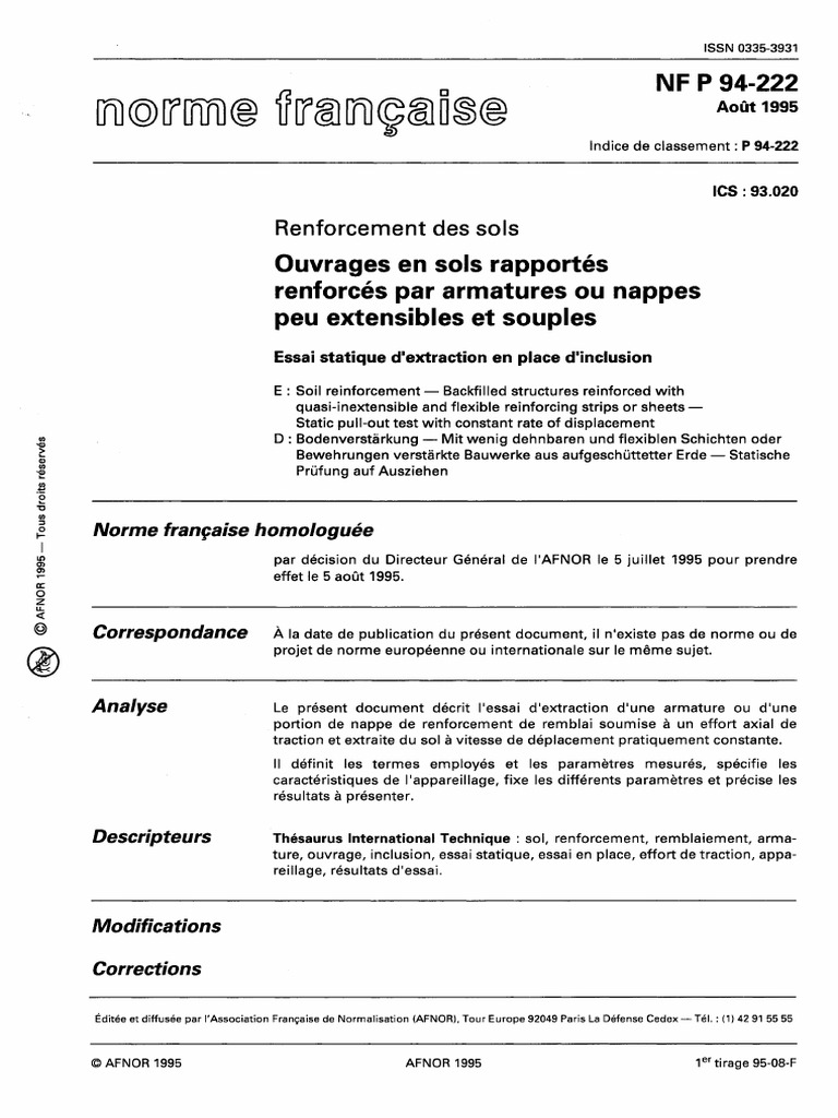 NF P 94-222 | PDF