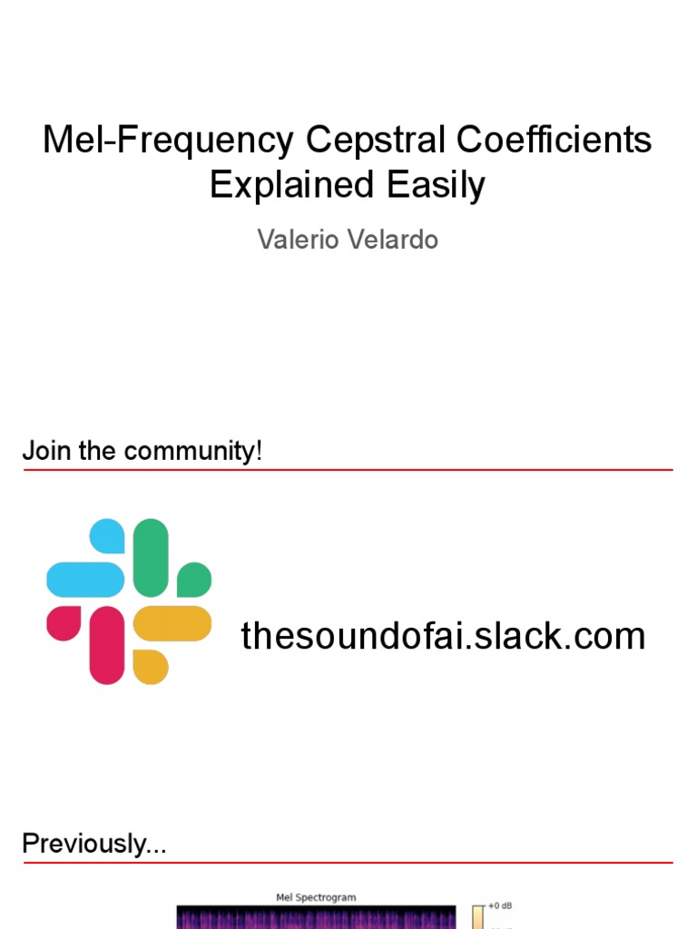 Mel Frequency Cepstral Coefficients Explained Easily Pdf Signal Processing
