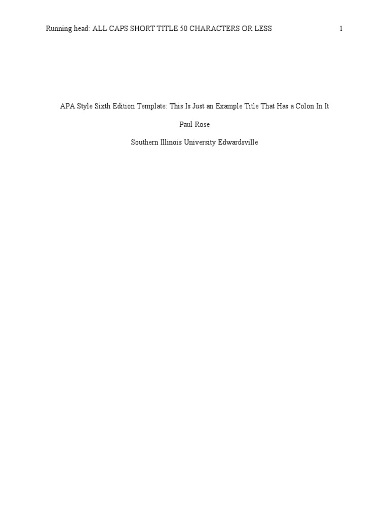 APA Format Template | PDF