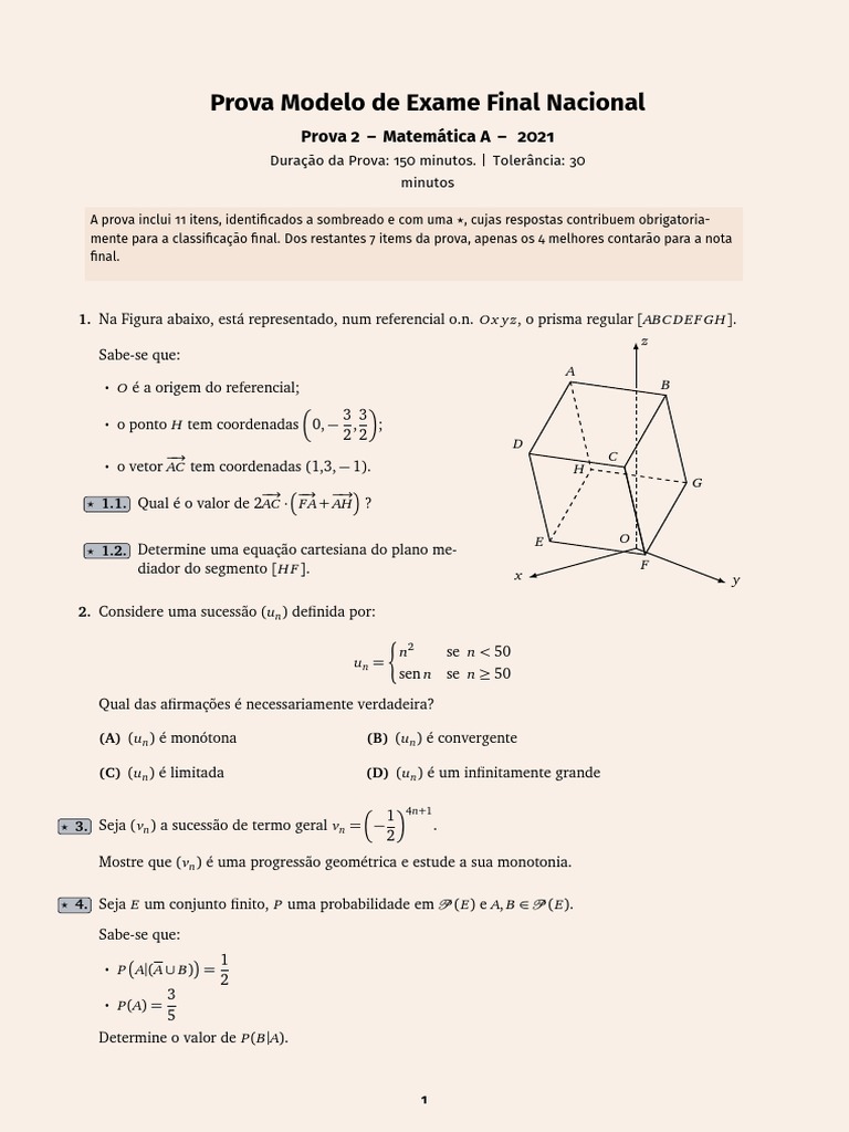 Prova Modelo 2 | PDF