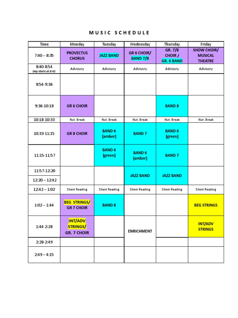 Music Schedule | PDF