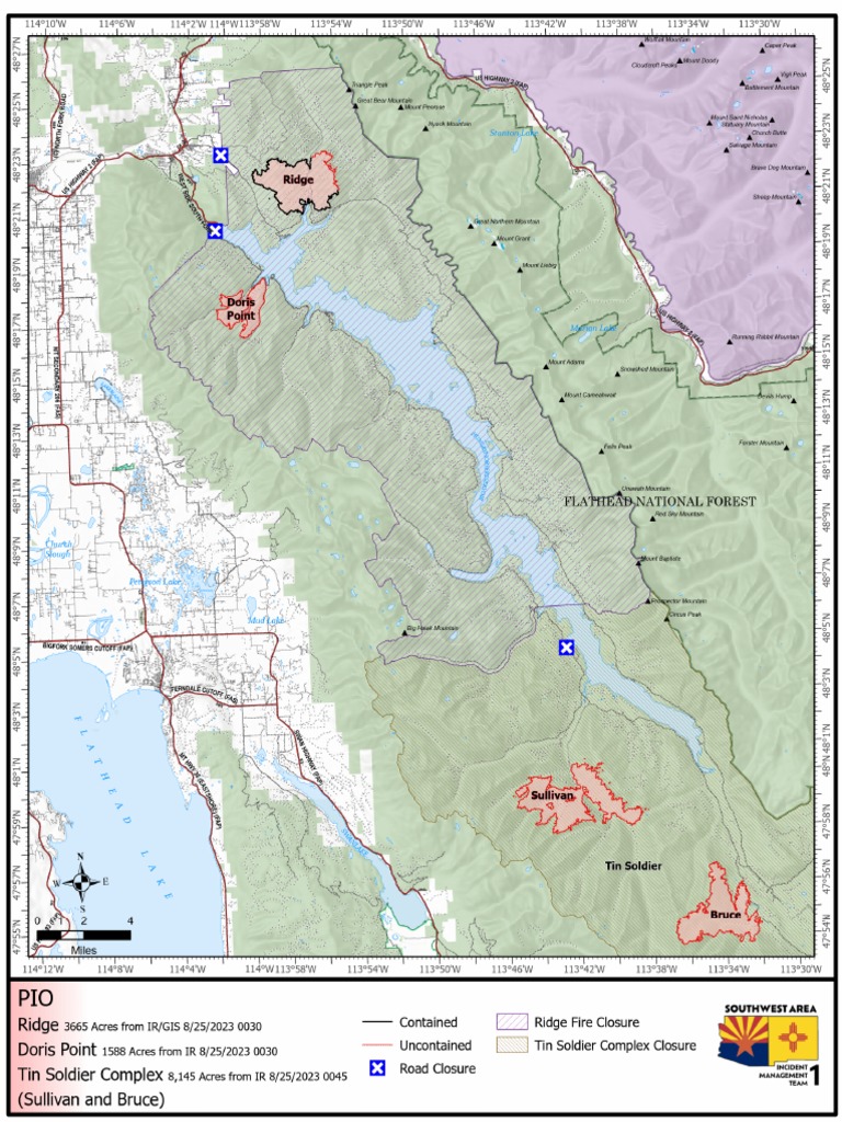 Ridge, Doris Point and Tin Soldier Complex Fire Map 8-26 | PDF