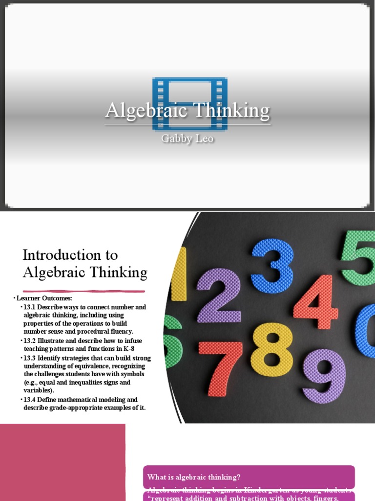 EDUC 253 Algebraic Thinking Presentation | PDF | Equations | Thought