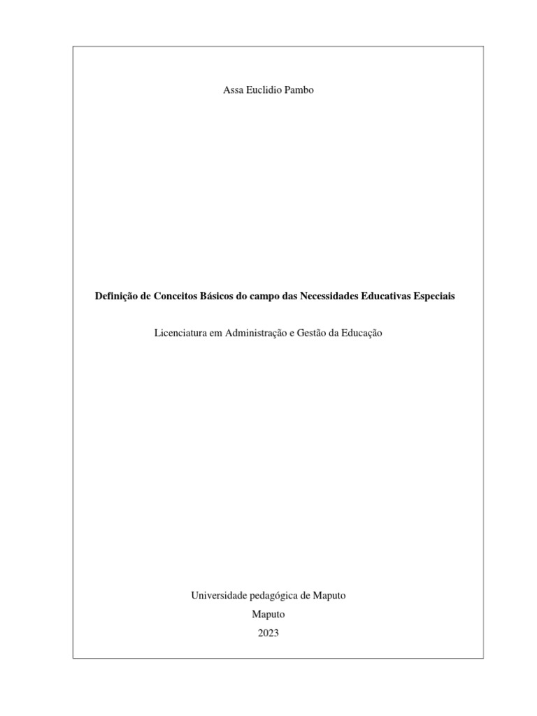 Conceitos Básicos de NEE na Educação | PDF