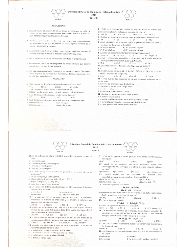 Examen B OEQ - 2019 | PDF