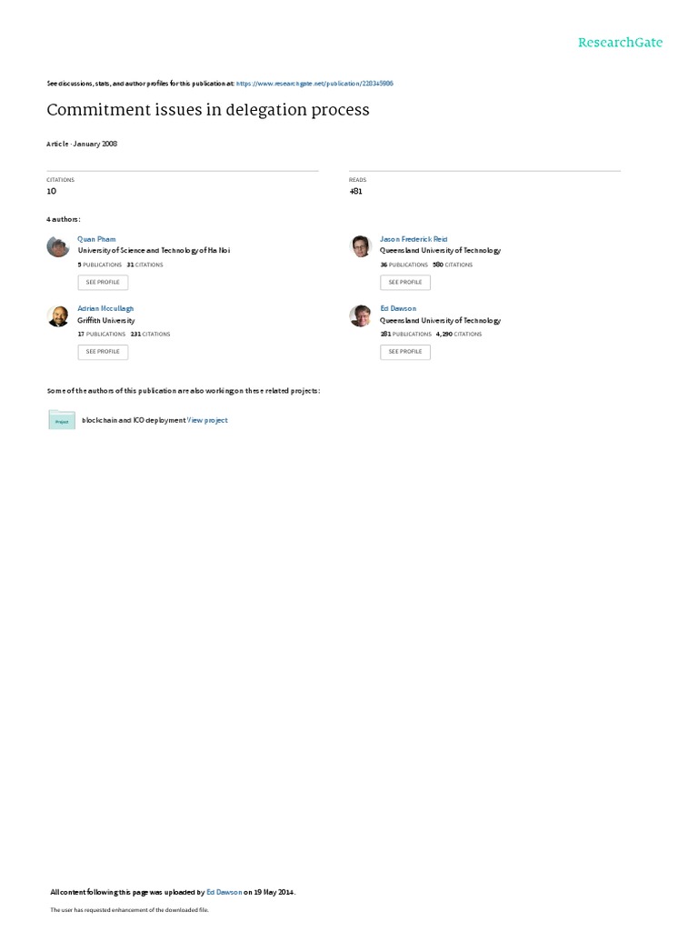 Commitment Issues in Delegation Process | PDF