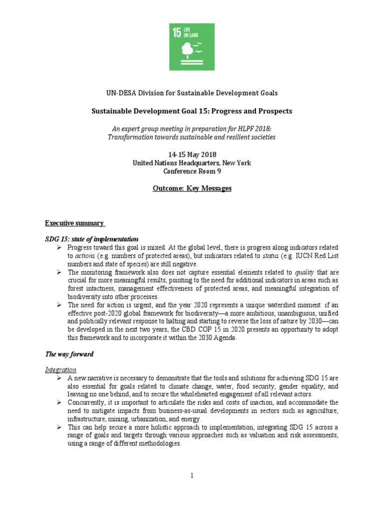 SDG 15: Forests and Life on Land | PDF | Sustainability | Biodiversity