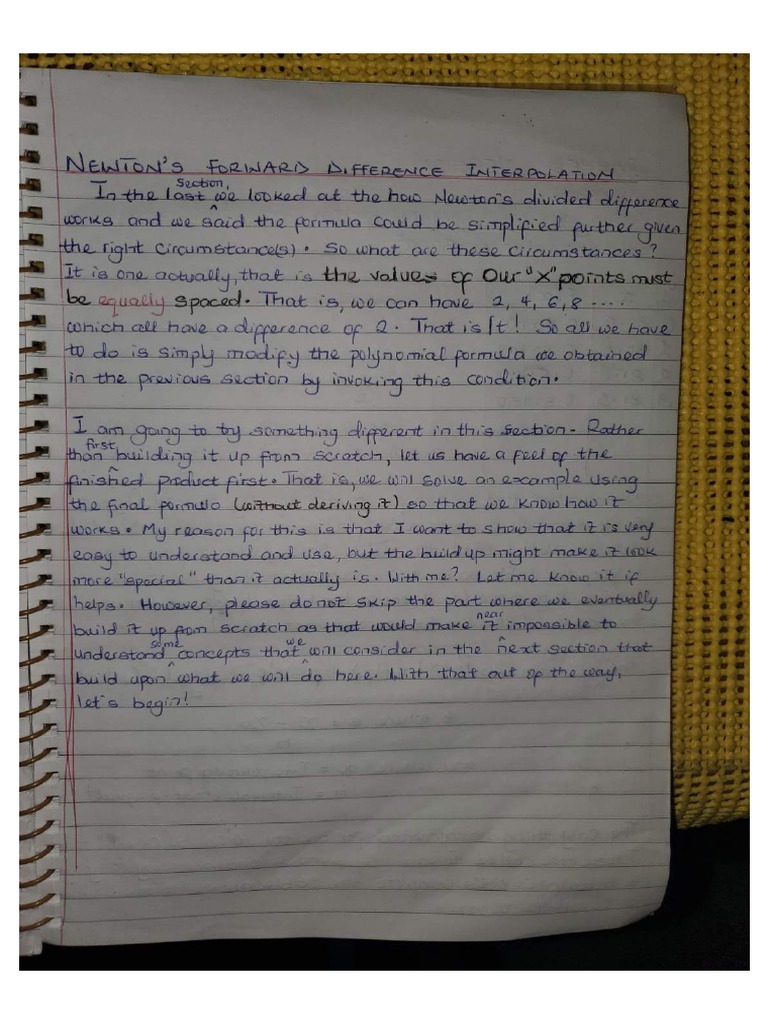 Newton - S Forward Difference Interpolation Method | PDF