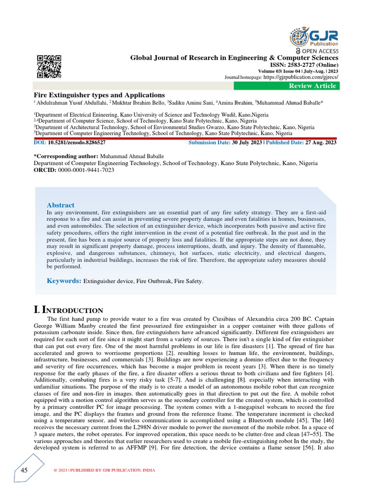 Fire Extinguisher Types and Applications | PDF