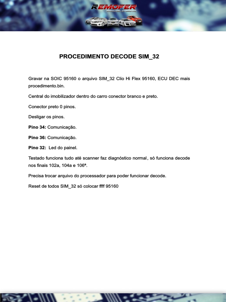 Procedimento Decode Sim - 32 | PDF
