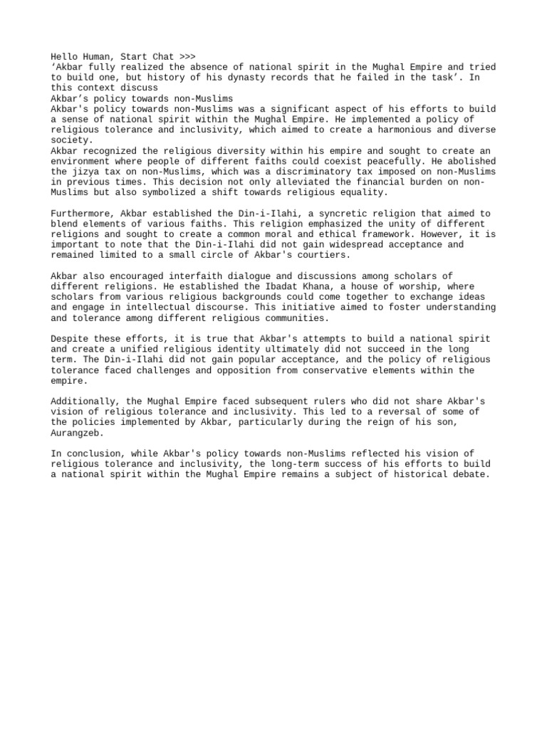 Akbar's Religious Tolerance Policy | PDF