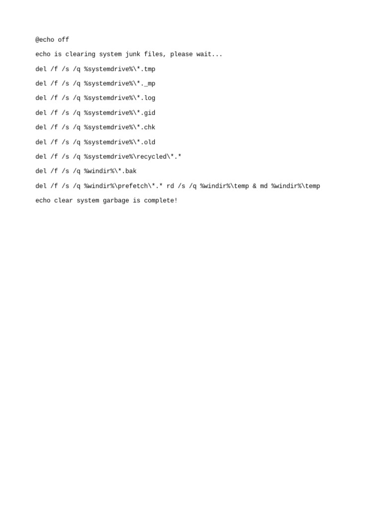 Batch Script-Clear Cache | PDF