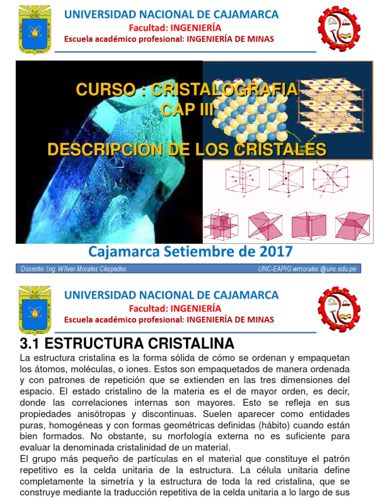 Cap Iii Cristalografia Pdf Estructura Cristalina Cristal