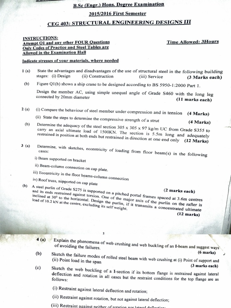 CEG 412 PQ & Solution | PDF