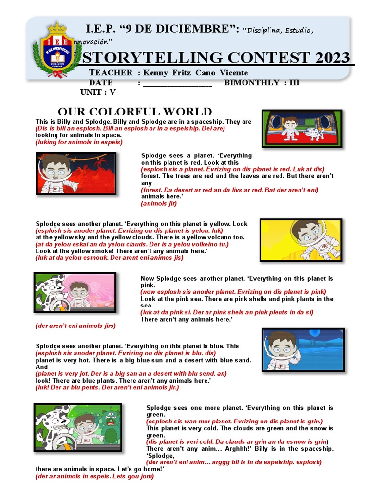 STORYTELLING - The Colorful World - Cuento | PDF