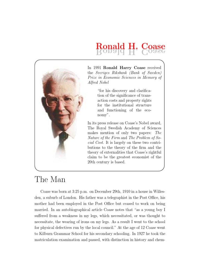 Coase | PDF | Transaction Cost | Economics