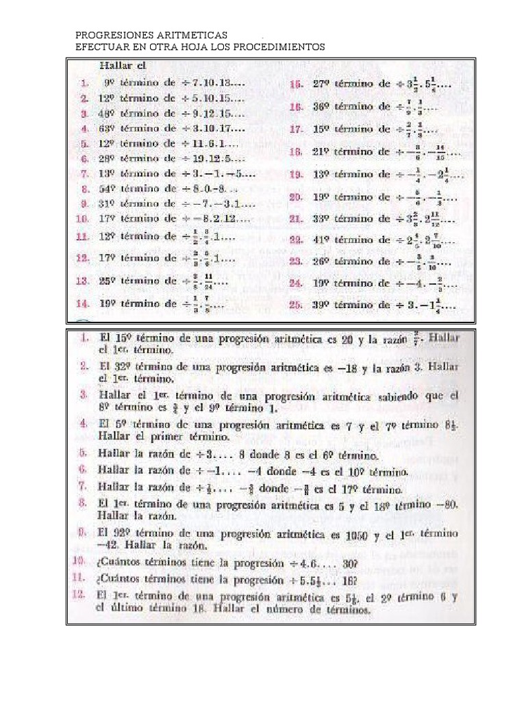 Progresiones Baldor. | PDF