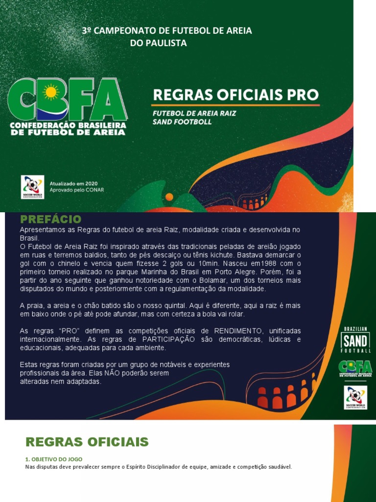 Regras-Oficiais de Futebol de Areia 2022 | PDF
