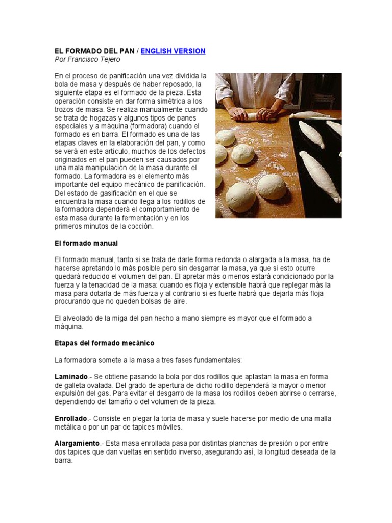 Formado del Pan: Proceso y Técnicas | PDF