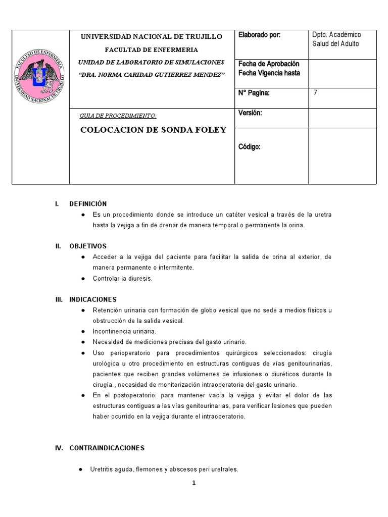 Colocacion y Retiro de Sonda Foley 2021 | PDF | Sistema urinario | Medicina