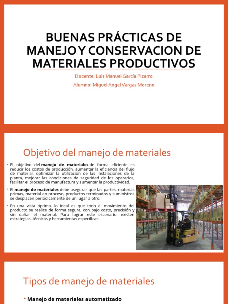 Buenas Prácticas de Manejo Y CONSERVACION de Materiales | Descargar ...
