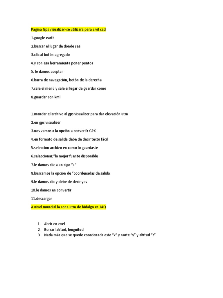 Procesamiento de Datos UTM en Civil CAD | PDF