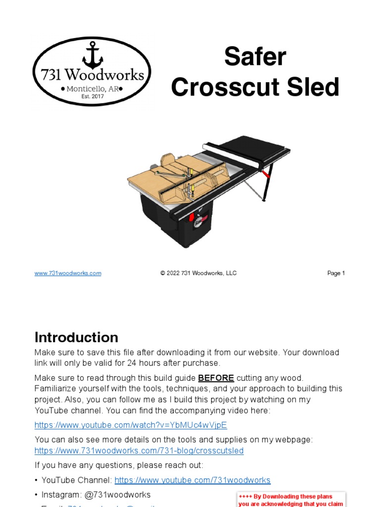 Safer Crosscut - Sled - Build - Guide | PDF