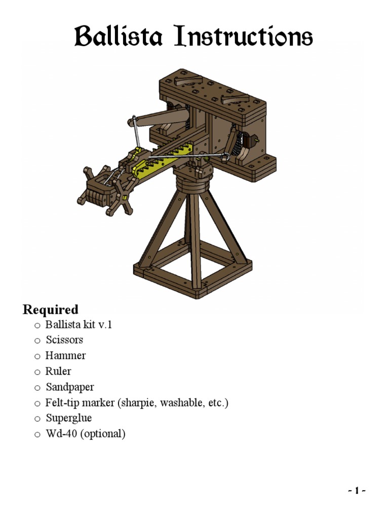 Ballista Instructions v1 Small | PDF | Manufactured Goods