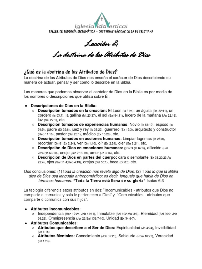 02 Los Atributos de Dios | PDF | Concepciones de dios | Creencia religiosa y doctrina