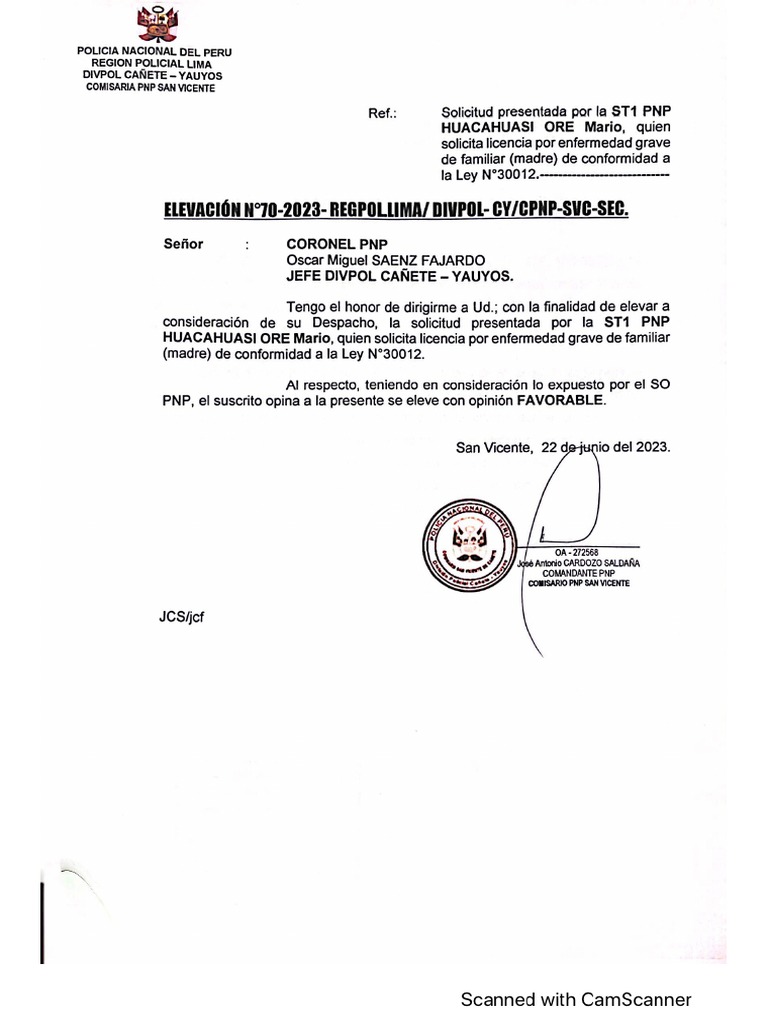 Solicitud Por Enfermedad | PDF